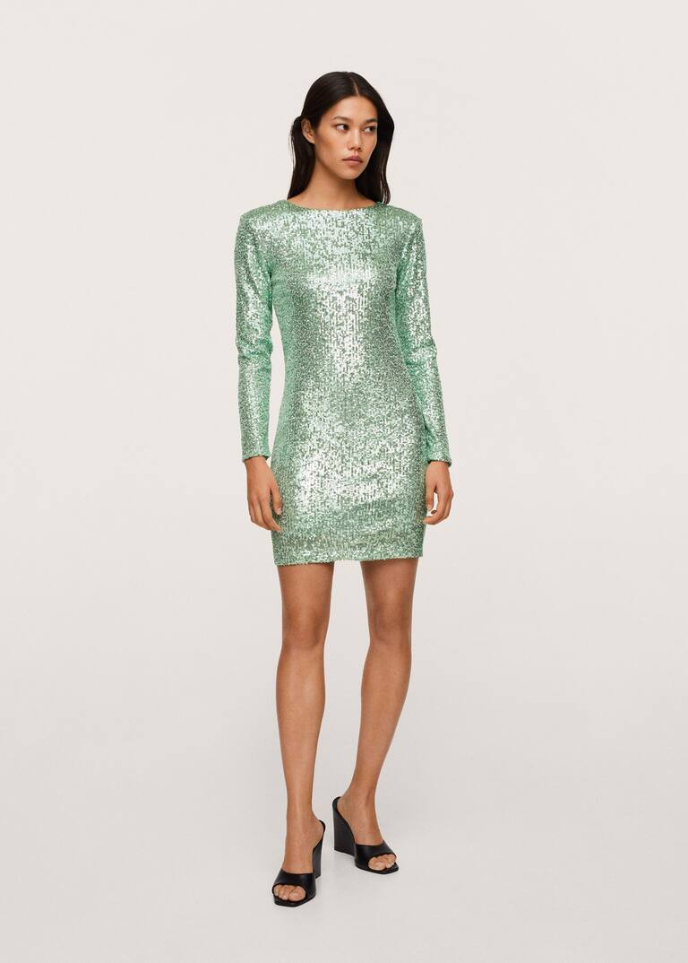 Scoop Back Sequin Dress Woman Mng Australia