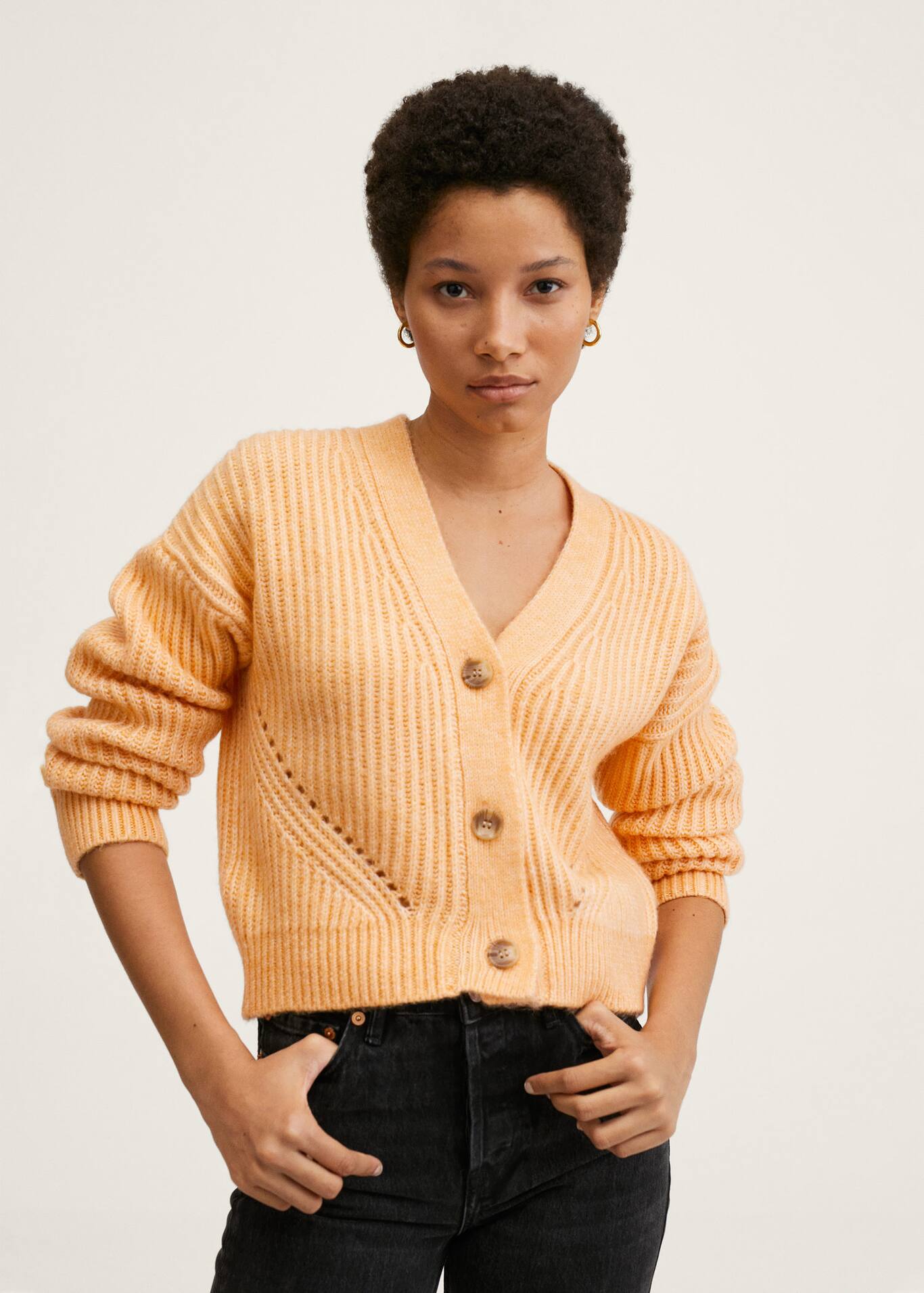 Ribbed knit cardigan - Woman | MANGO OUTLET United Kingdom