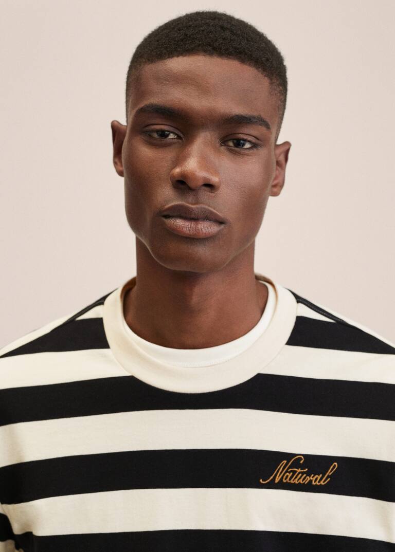 Striped Long Sleeves T Shirt Man Mango Outlet Greece