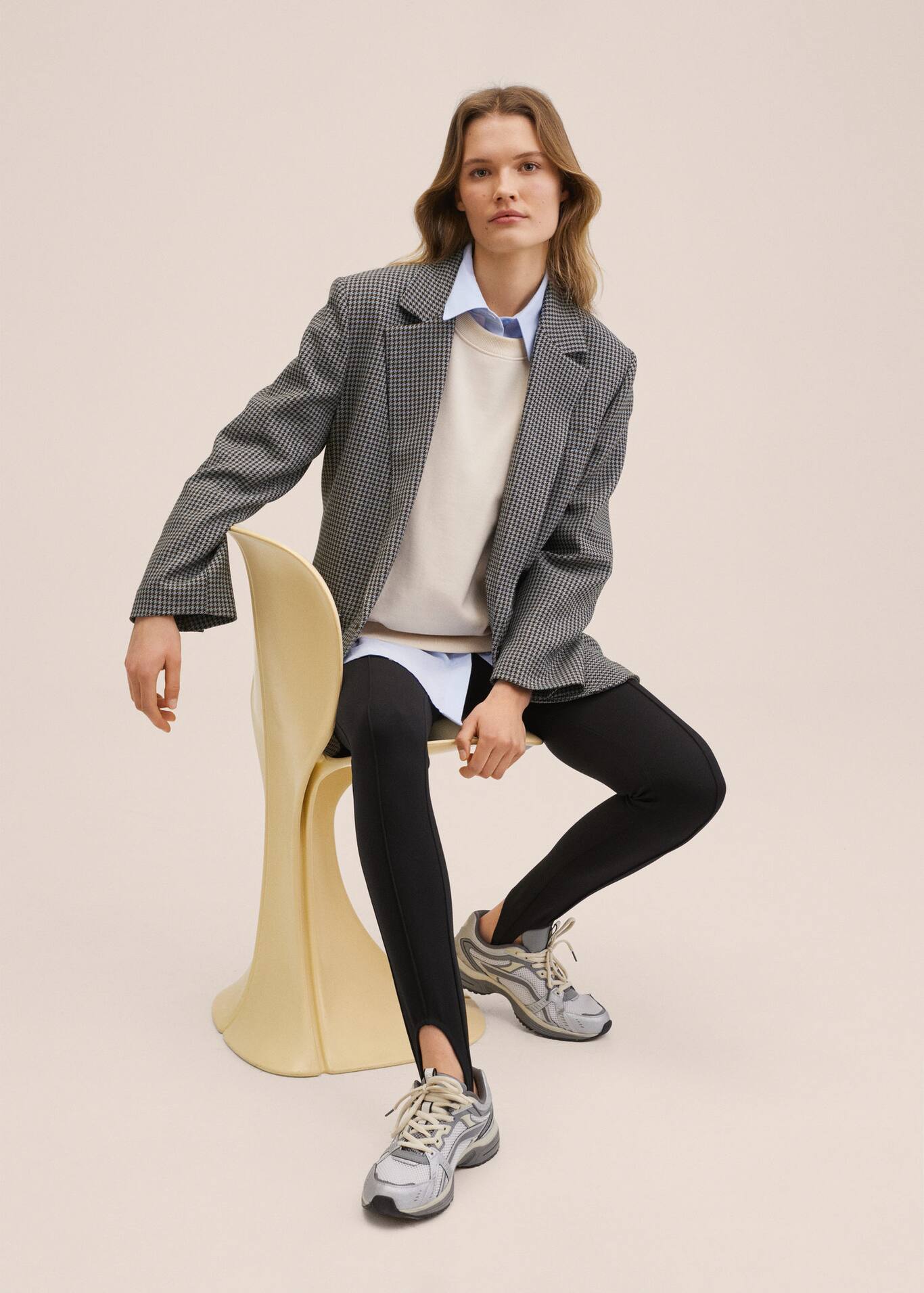 Veste Oversize Pied De Poule Femme Mango Outlet France