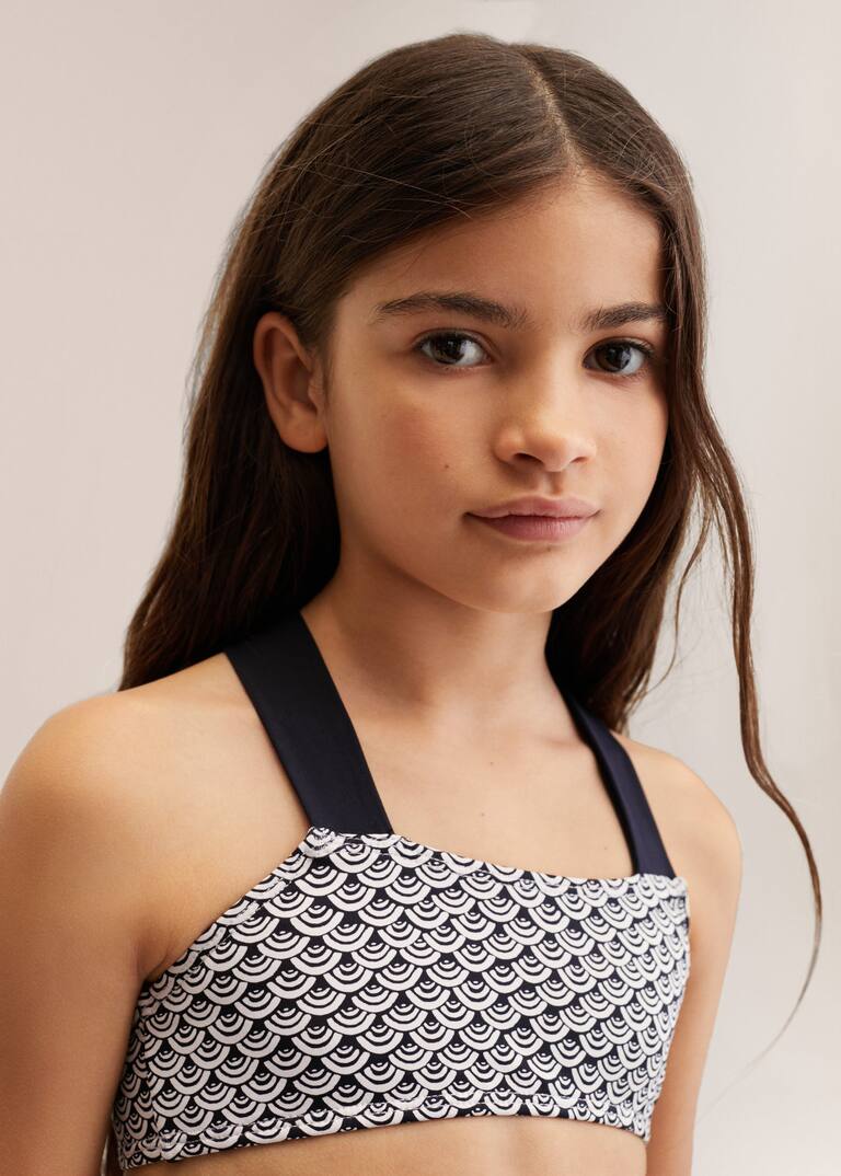 Wave Print Bikini Girls Mango Outlet United Kingdom