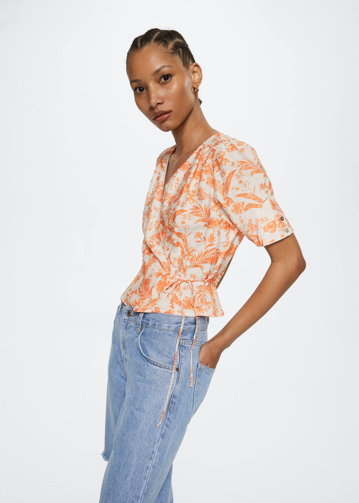 Wrap Printed Blouse Women Mango Outlet Usa