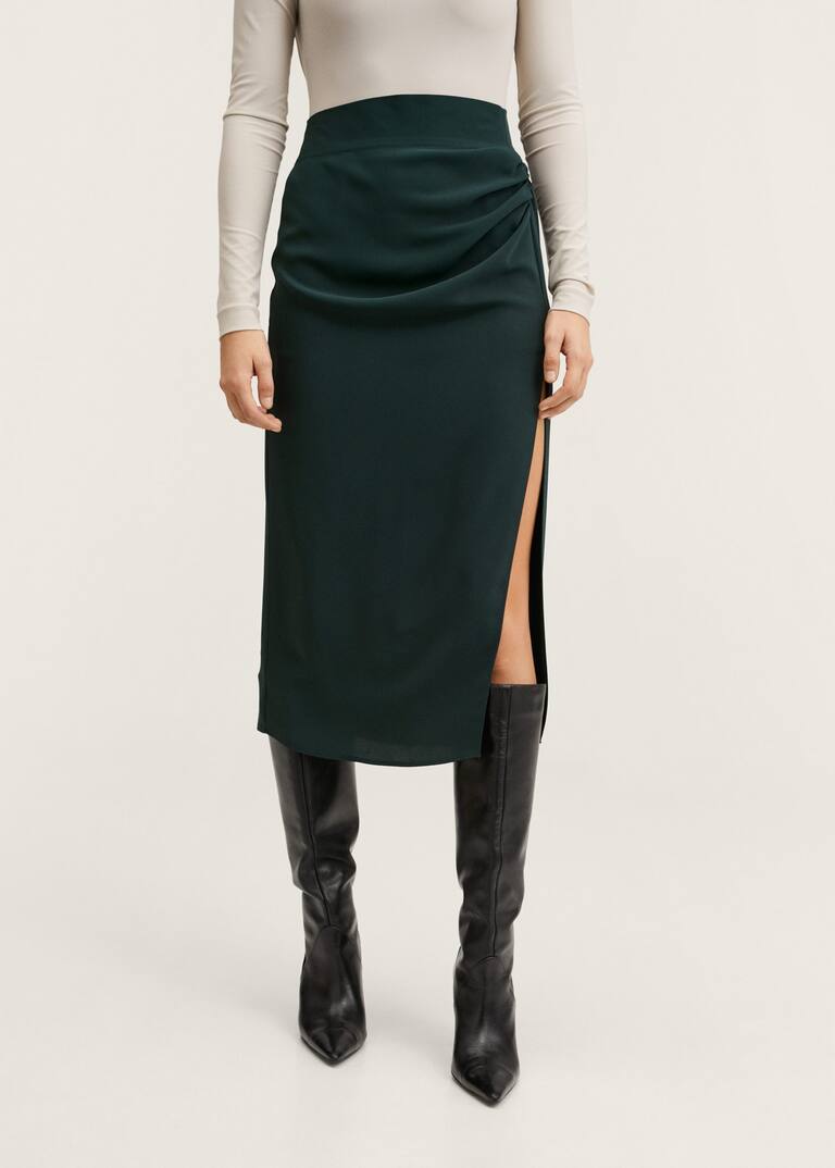 Jupe Midi Fendue Femme Mango Outlet France
