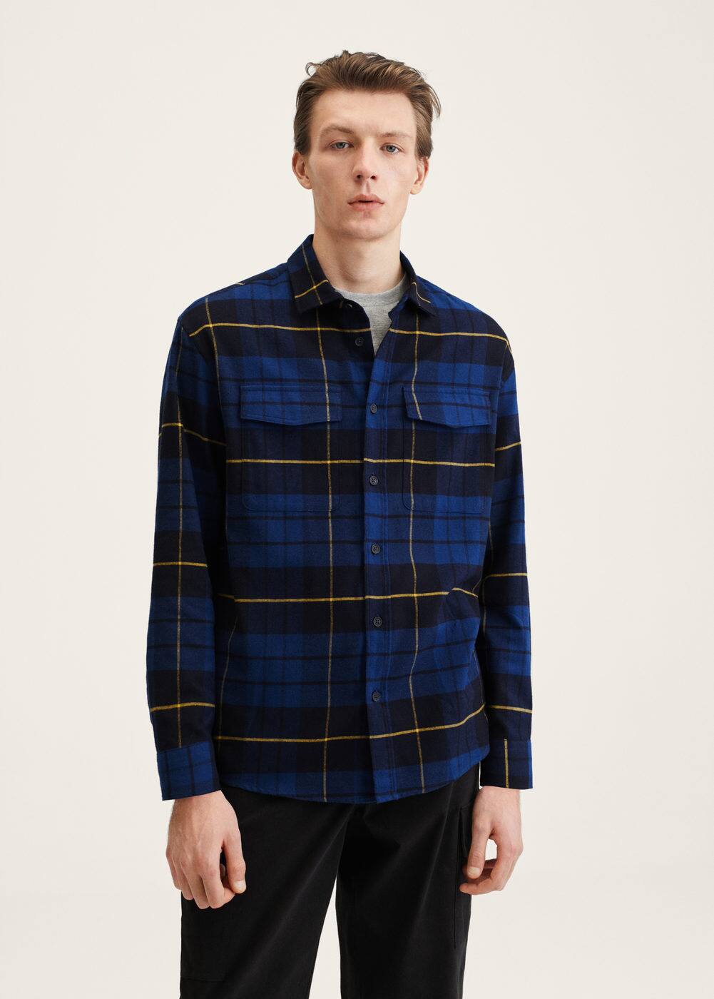 Relaxed check flannel shirt - Man | MANGO OUTLET Bulgaria