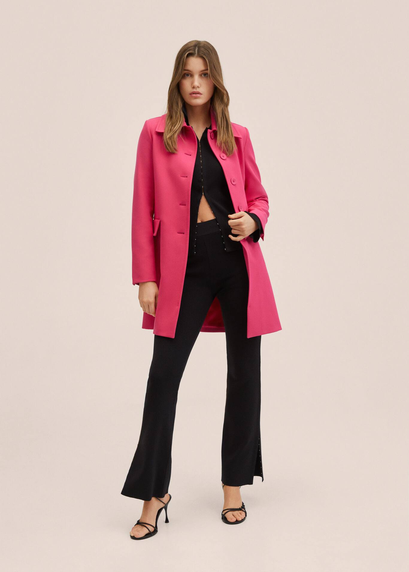 Fitted coat with buttons - Woman | MANGO OUTLET Bulgaria