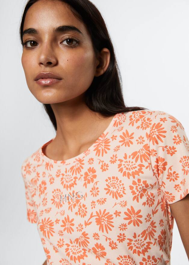 Tricou Imprimat Din Bumbac Femei Mango Outlet România