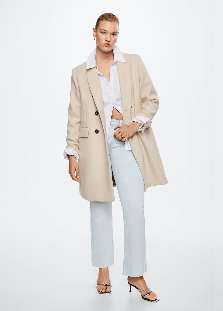Wool Double Breasted Coat Women Mango Usa