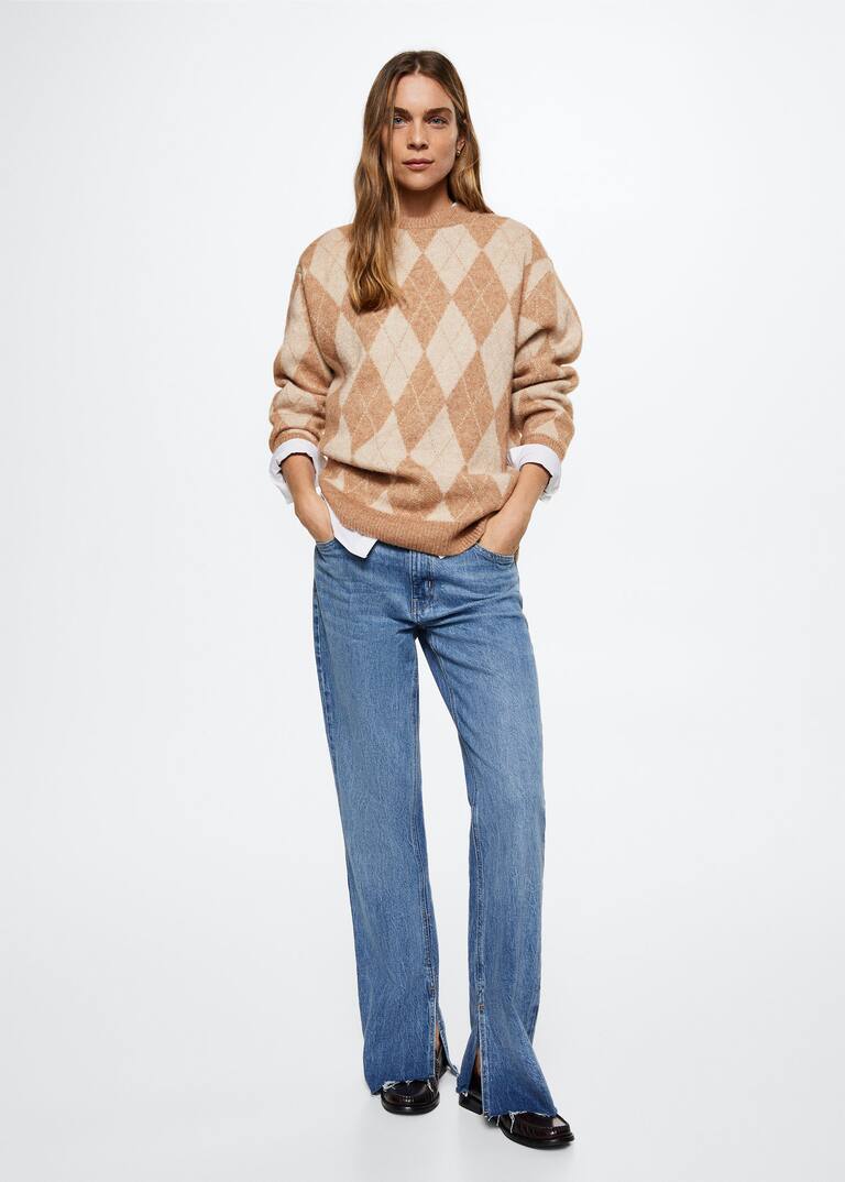 Pull Over Maille Losanges Femme Mango France