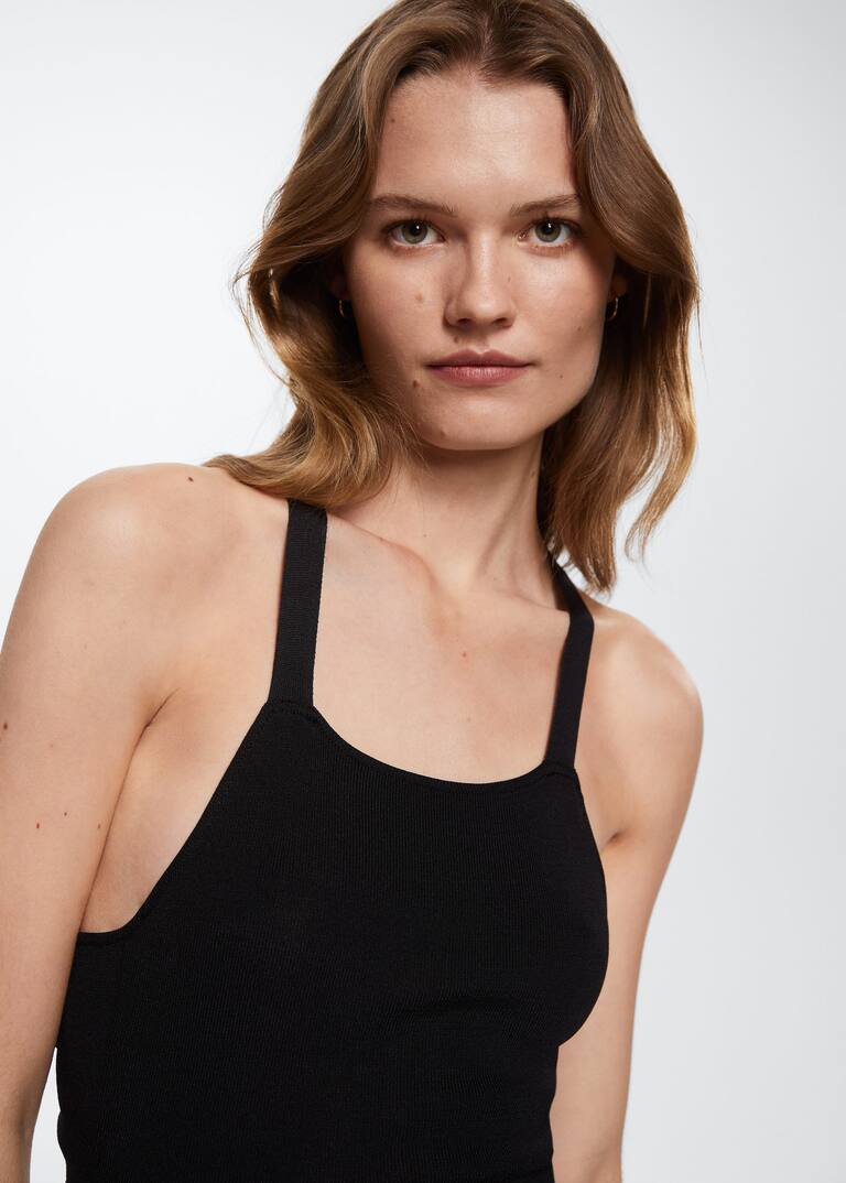 Side Slit Knit Dress Women Mango United Kingdom