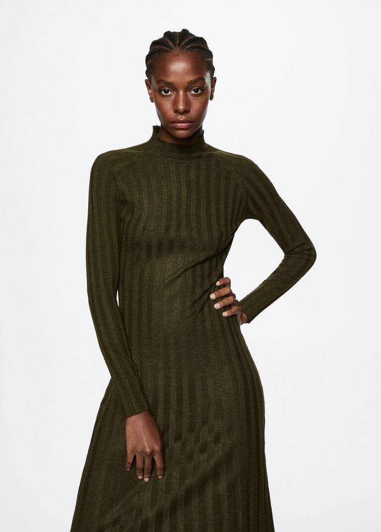 Knitted perkins neck dress - Woman | Mango Croatia