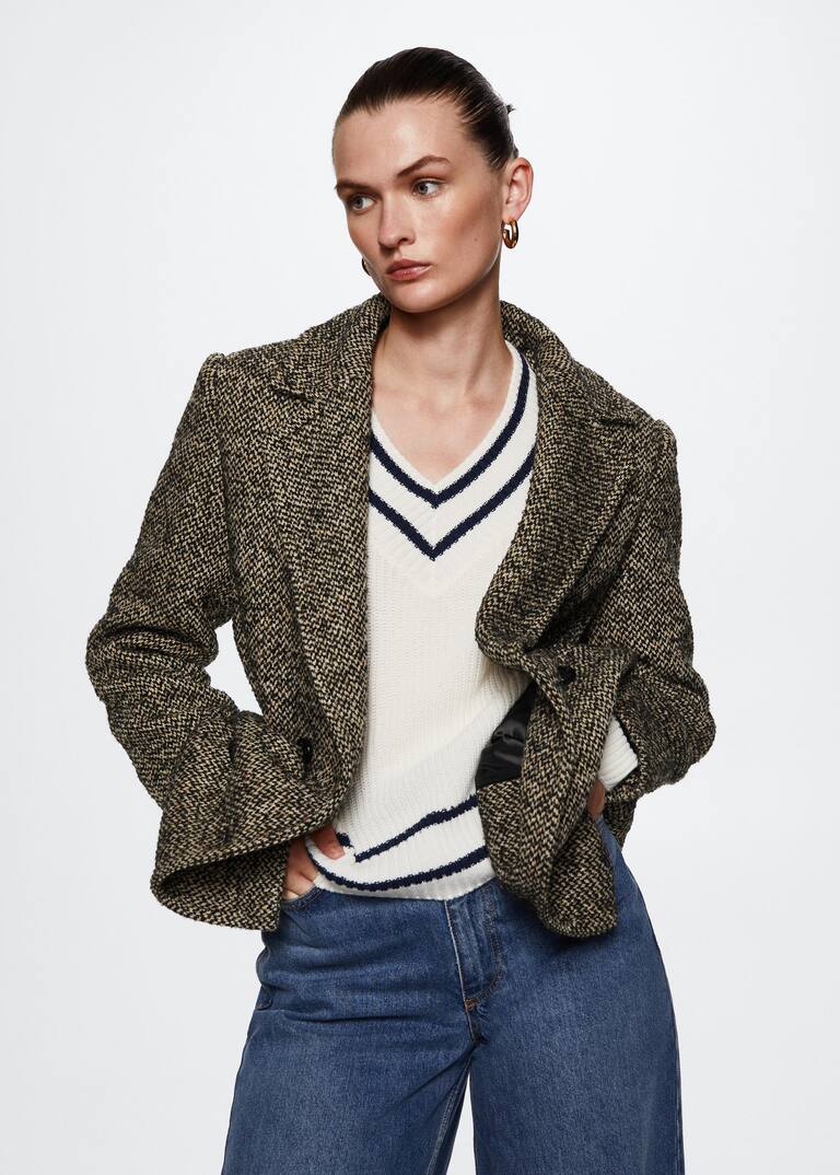 Textured flecked wool coat - Women | Mango USA