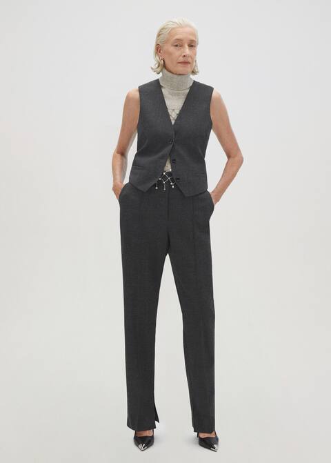 Check Wool Blend Suit Waistcoat Women Mango Usa