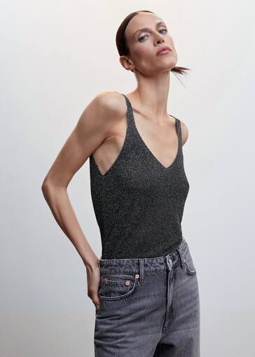 V Neck Strapless Top Woman Mango Canada