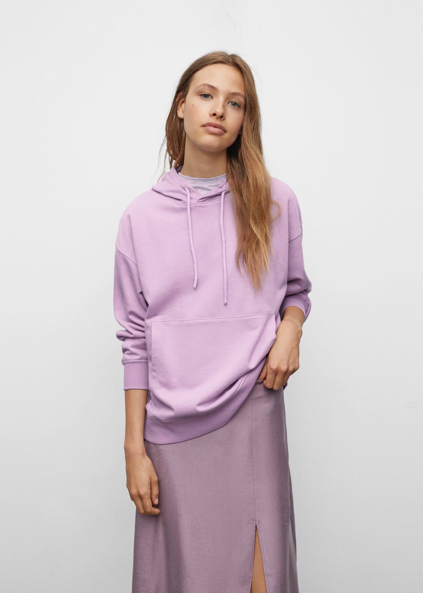 Sudadera Oversize Capucha Niña Mango Outlet España