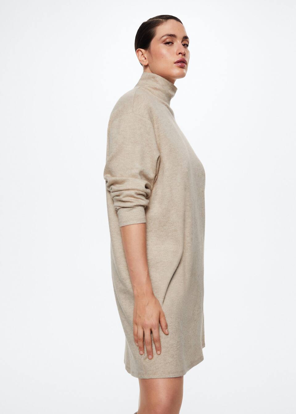 Ribbed Turtleneck Dress Women Mango Outlet Usa