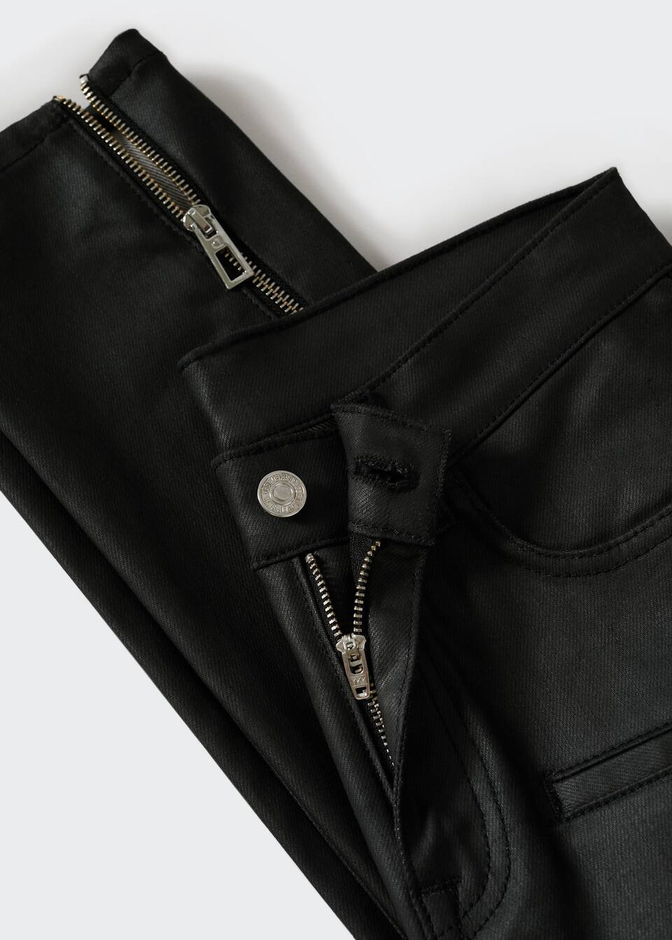 Jeans Skinny Biker Encerados Mujer Mango Outlet España