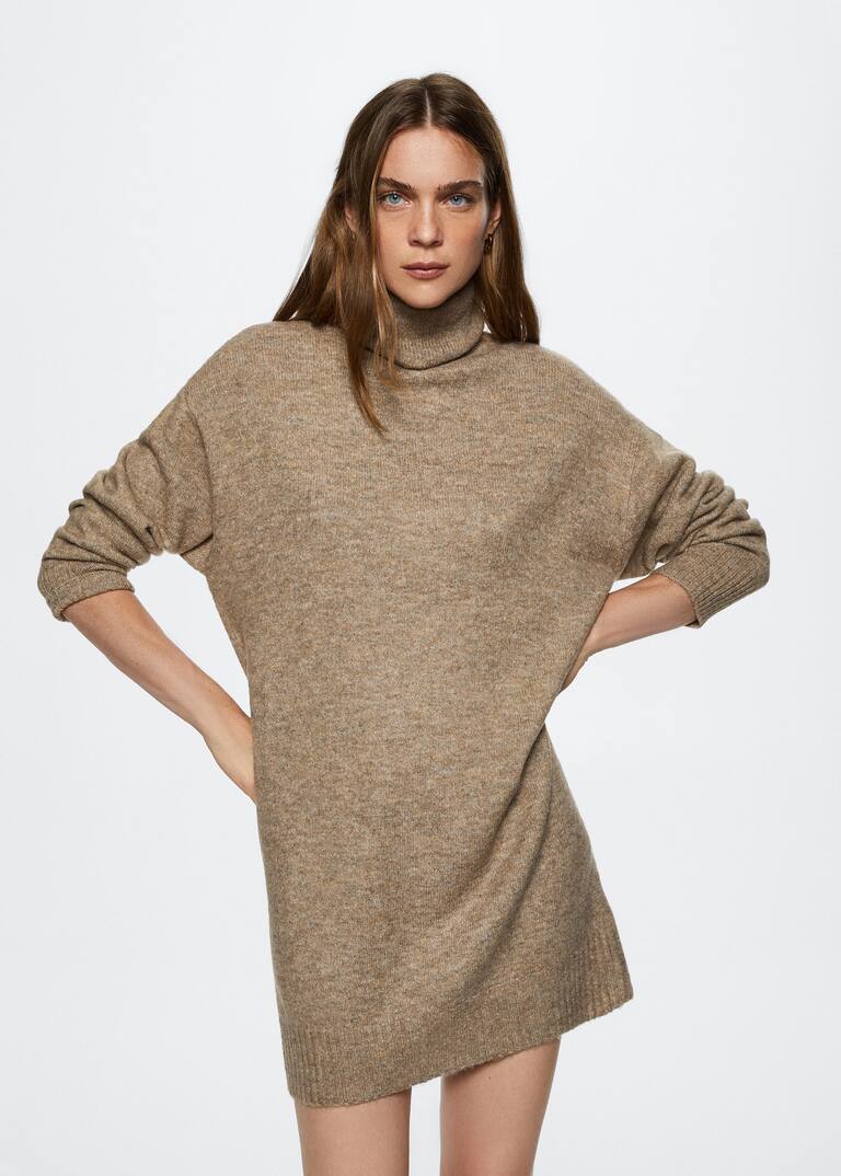 Vestido Cuello Alto Mujer Mango España