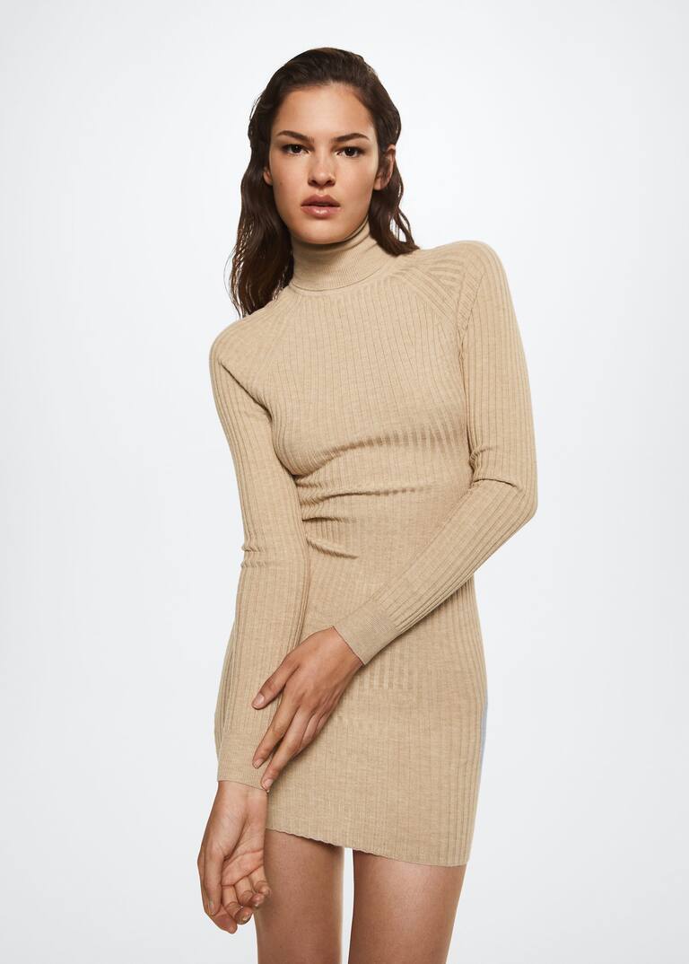 Ribbed Knit Dress Women Mango United Kingdom