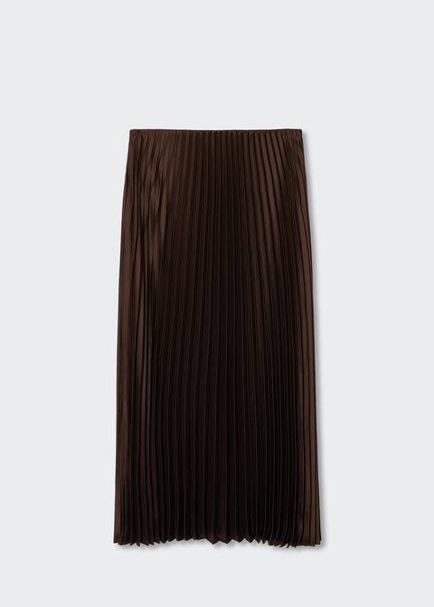 Satin Pleated Skirt Woman Mango Serbia