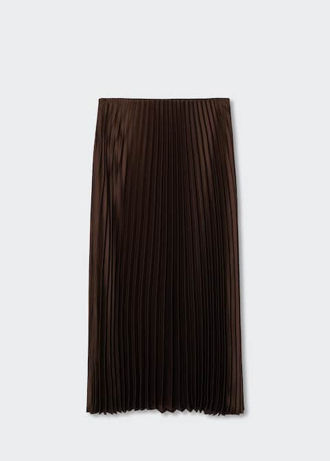 Satin Pleated Skirt Woman Mango Serbia