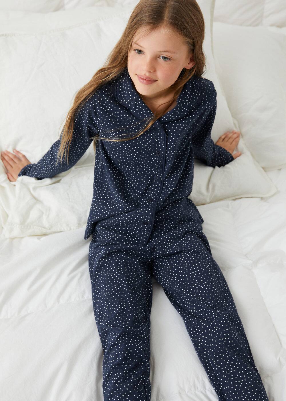 Polka-dot long pyjamas - Teenage girl | Mango Teen USA