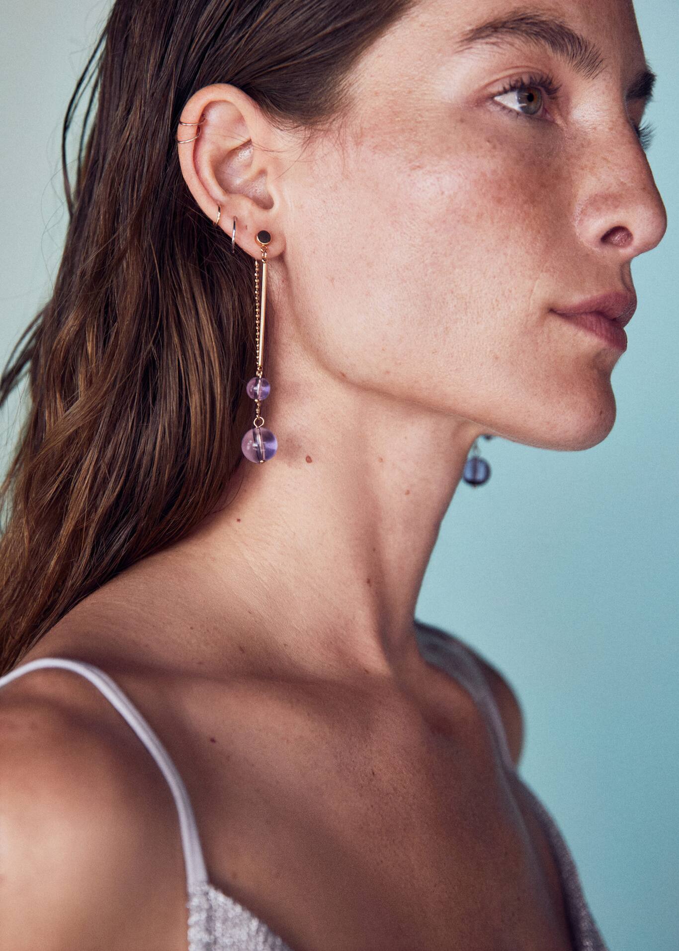 Pendant crystals earrings - Woman | MANGO OUTLET United Kingdom