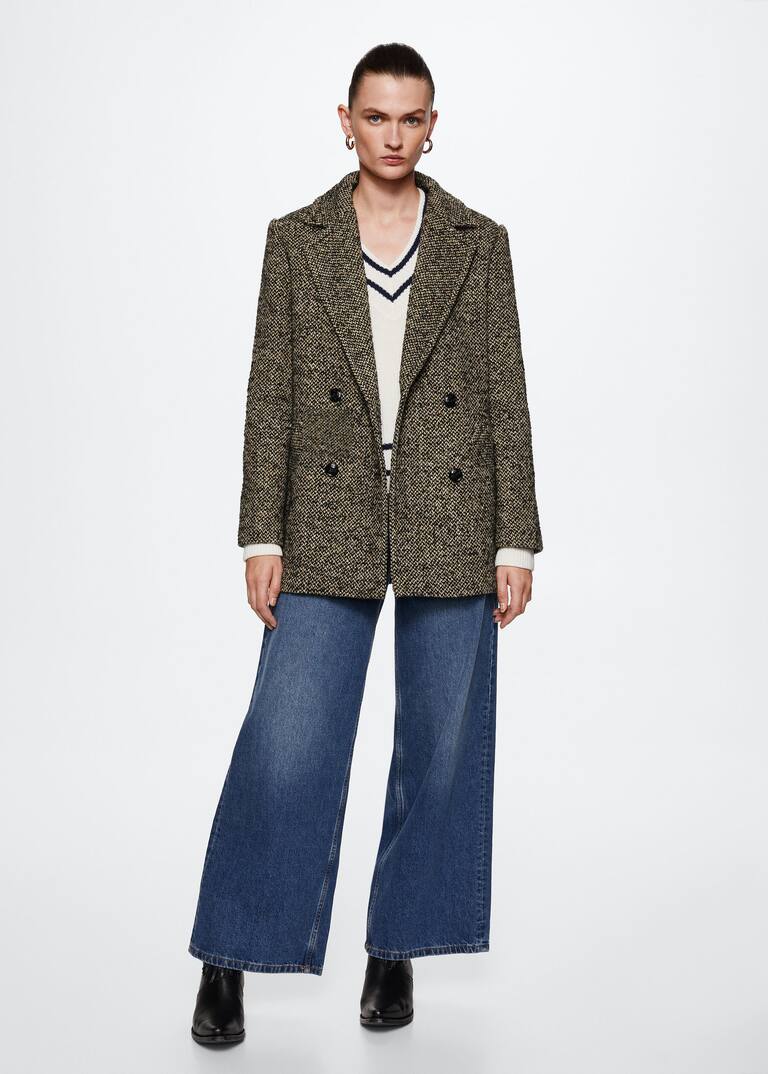 Textured flecked wool coat - Women | Mango USA