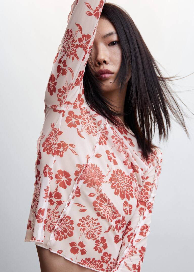 Floral Print T Shirt Women Mango Usa