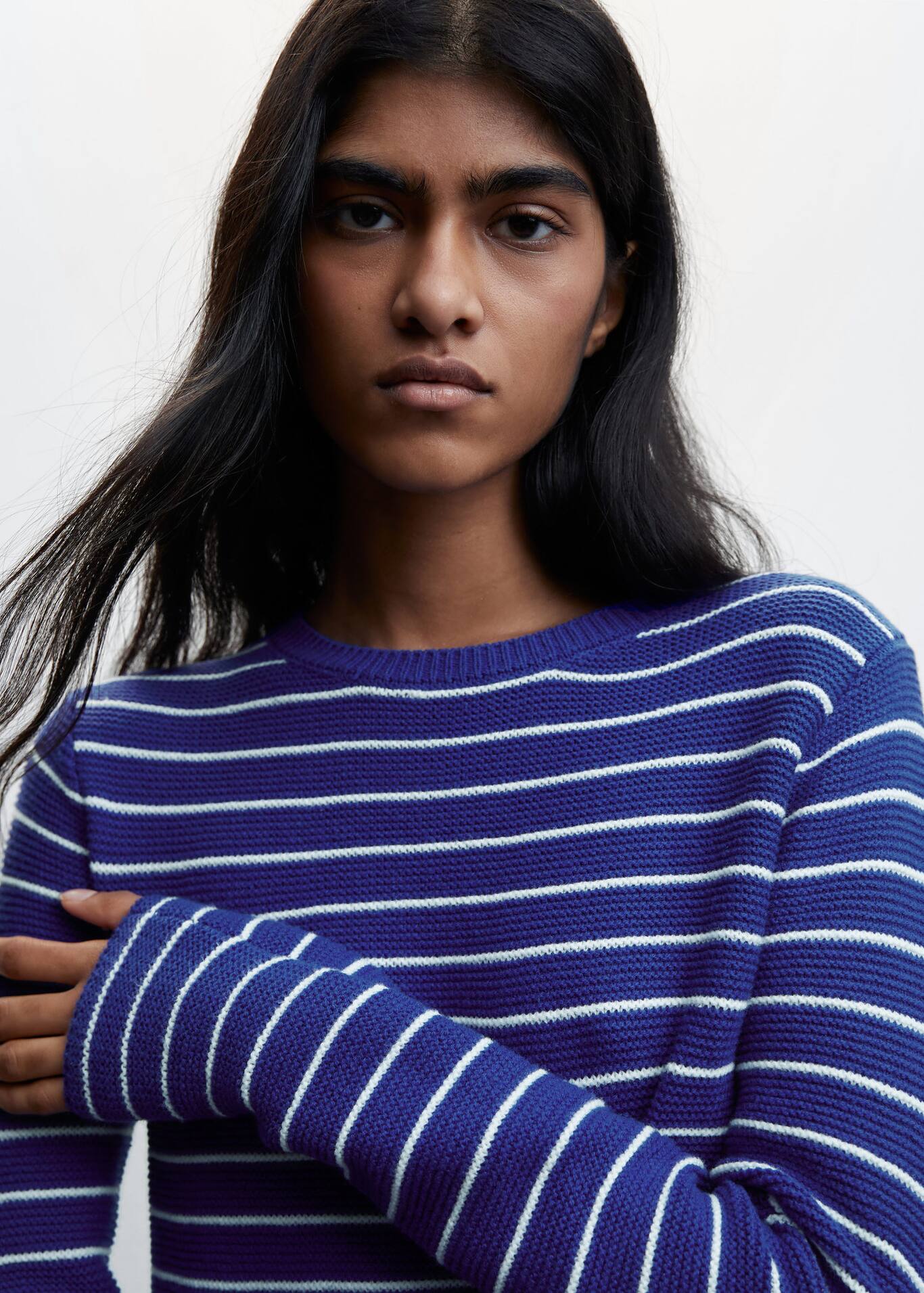 Pull Over Rayé Col Rond Femme Mango France