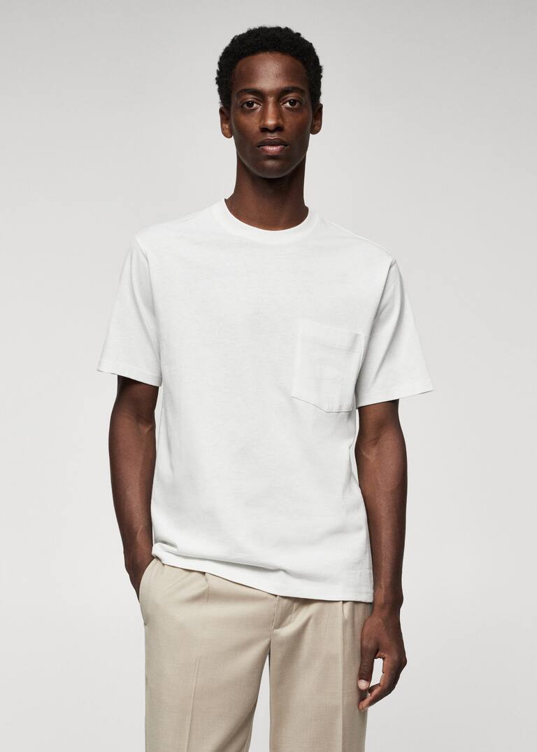 Pocket Cotton T Shirt Men Mango Man Usa