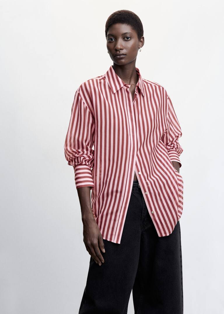 Camisa Oversize Algodón Rayas Mujer Mango México
