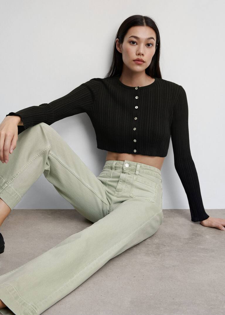 Wide Leg Jeans With Pockets Woman Mango Canada