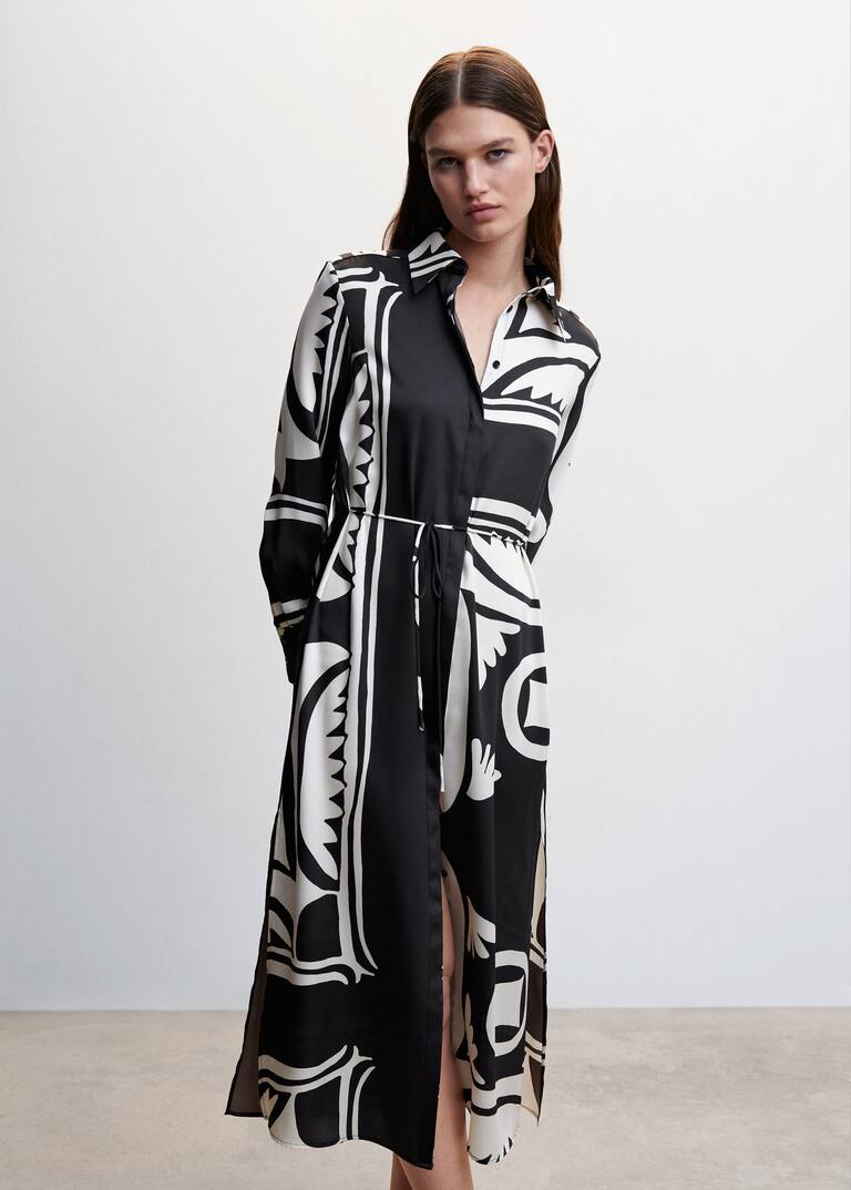 Satin Shirt Dress Woman Mng Australia
