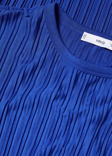 Short Sleeved Pleated T Shirt Women Mango Usa