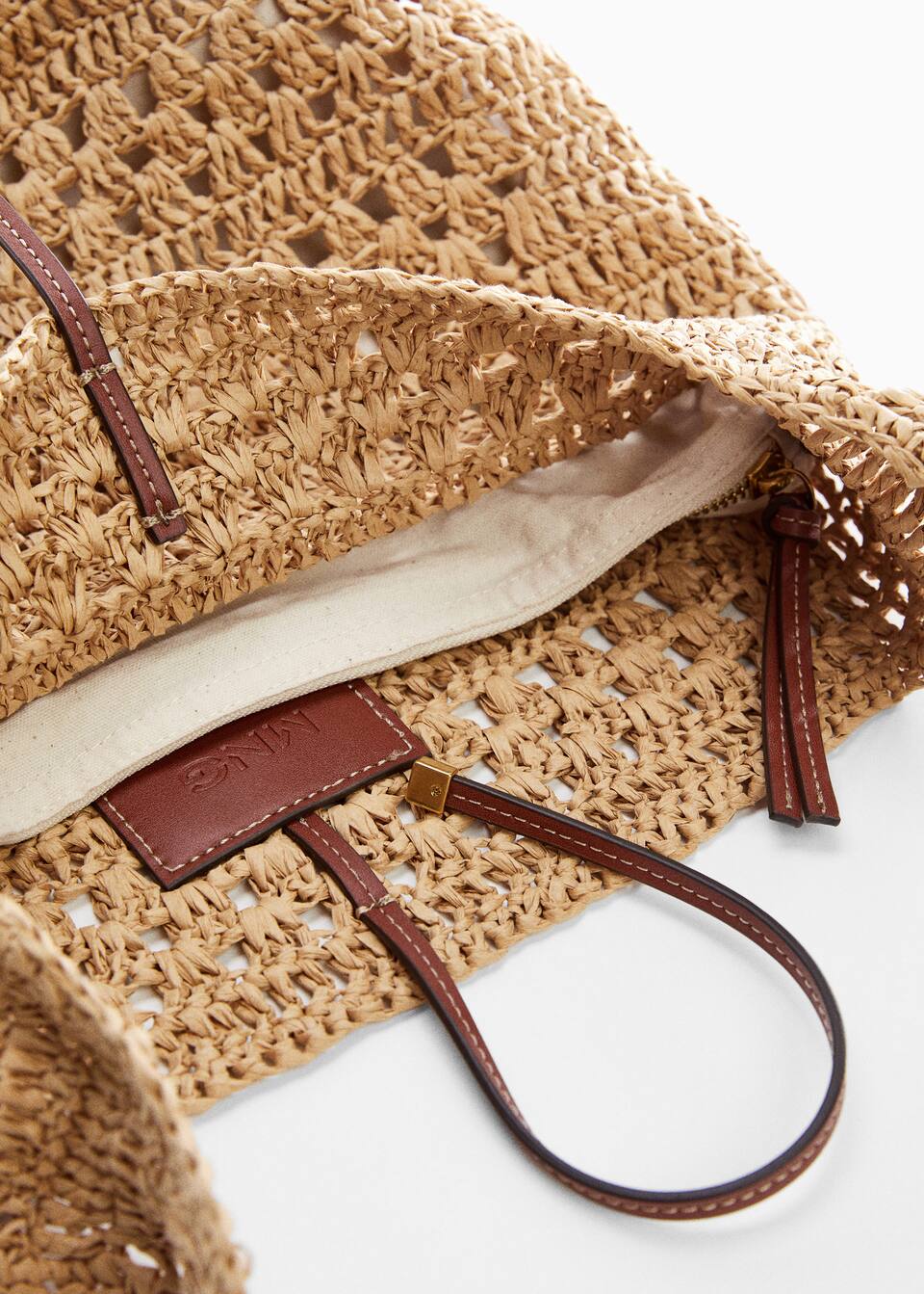 Bolso Saco Fibra Natural Mujer Mango España