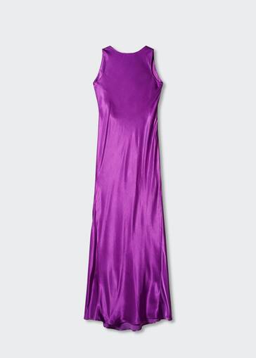 Open Back Satin Effect Dress Women Mango Usa