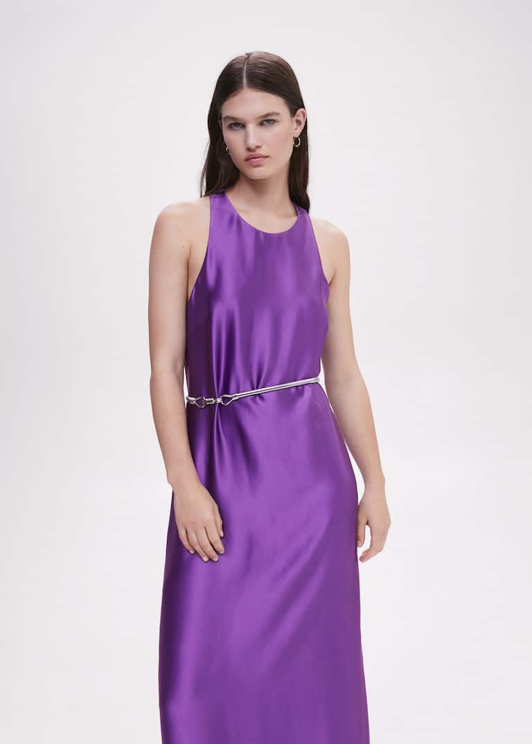 Satin Cross back Dress Woman Mango Canada satin-cross-back-dress-woman-mango-canada