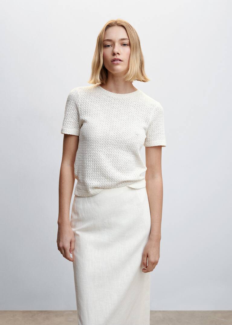 Knit Cotton T Shirt Women Mango United Kingdom