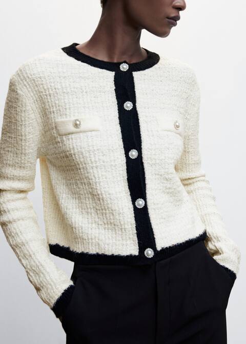 Pocket Tweed Cardigan Women Mango United Kingdom