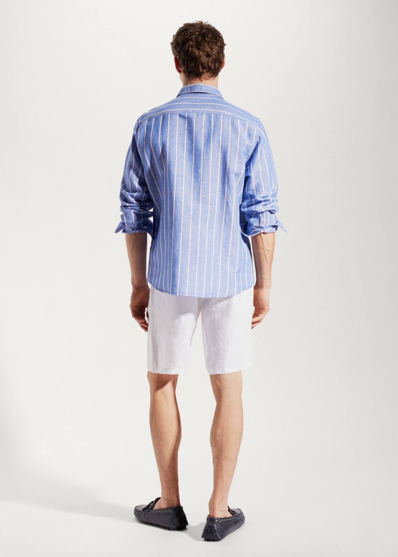 Regular-fit striped linen shirt - Man | MANGO OUTLET Lithuania
