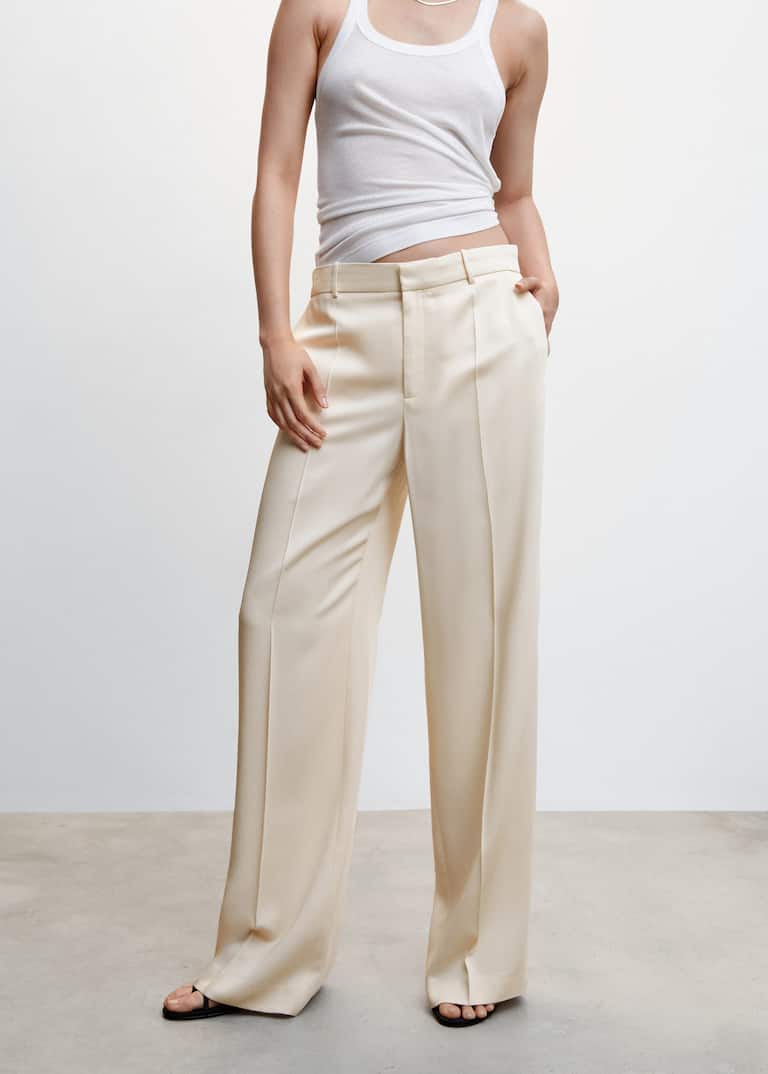 Wideleg Pleated Pants Women Mango Usa