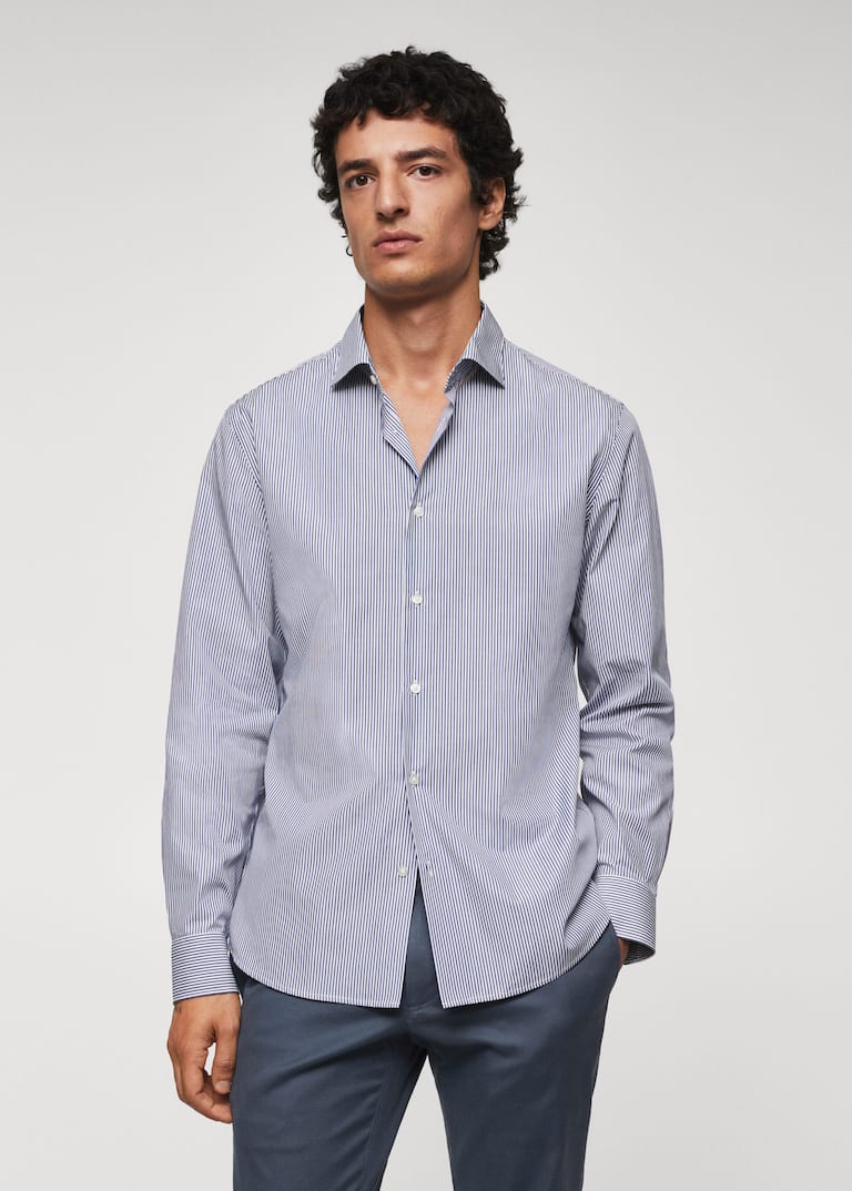 Slim Fit Striped Cotton Shirt Men Mango Man Usa
