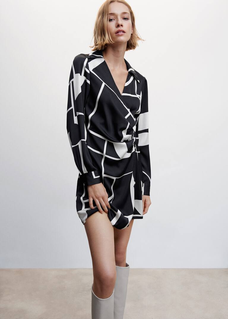 Printed Satin Dress Women Mango United Kingdom