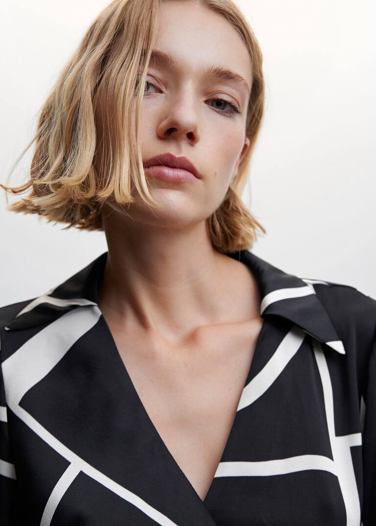 Printed Satin Dress Woman Mng Australia