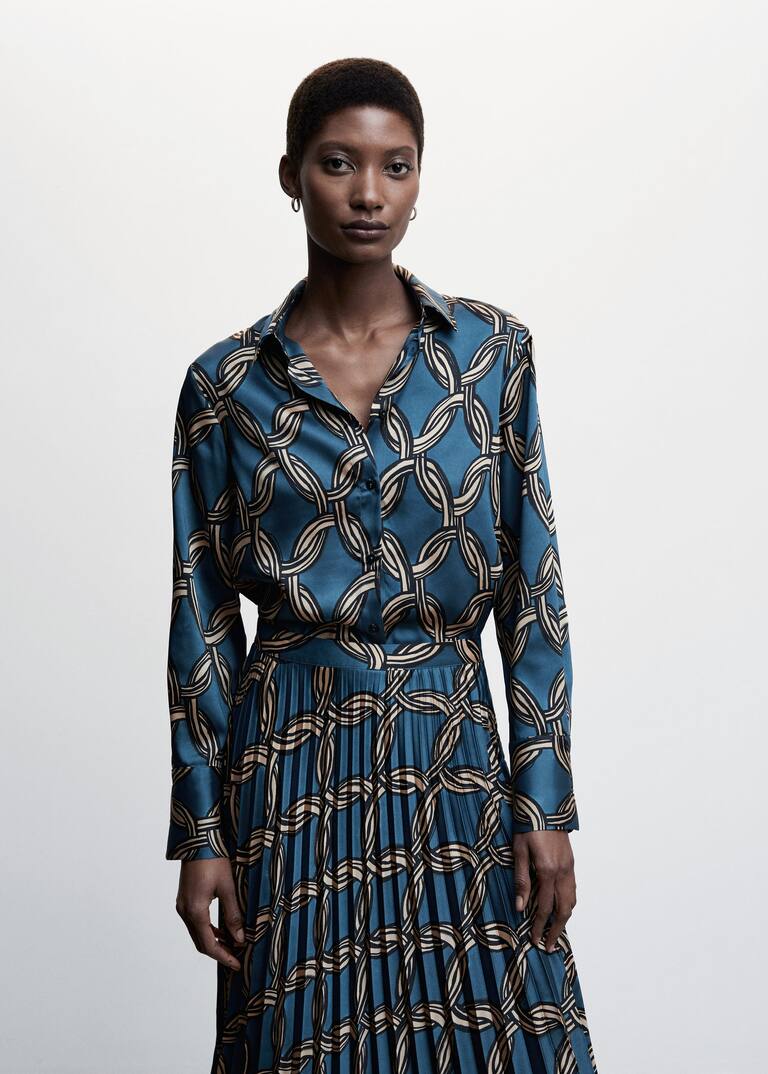 Geometric-print blouse - Women | Mango USA