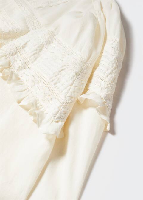 Frills Embroidered Dress Women Mango Usa