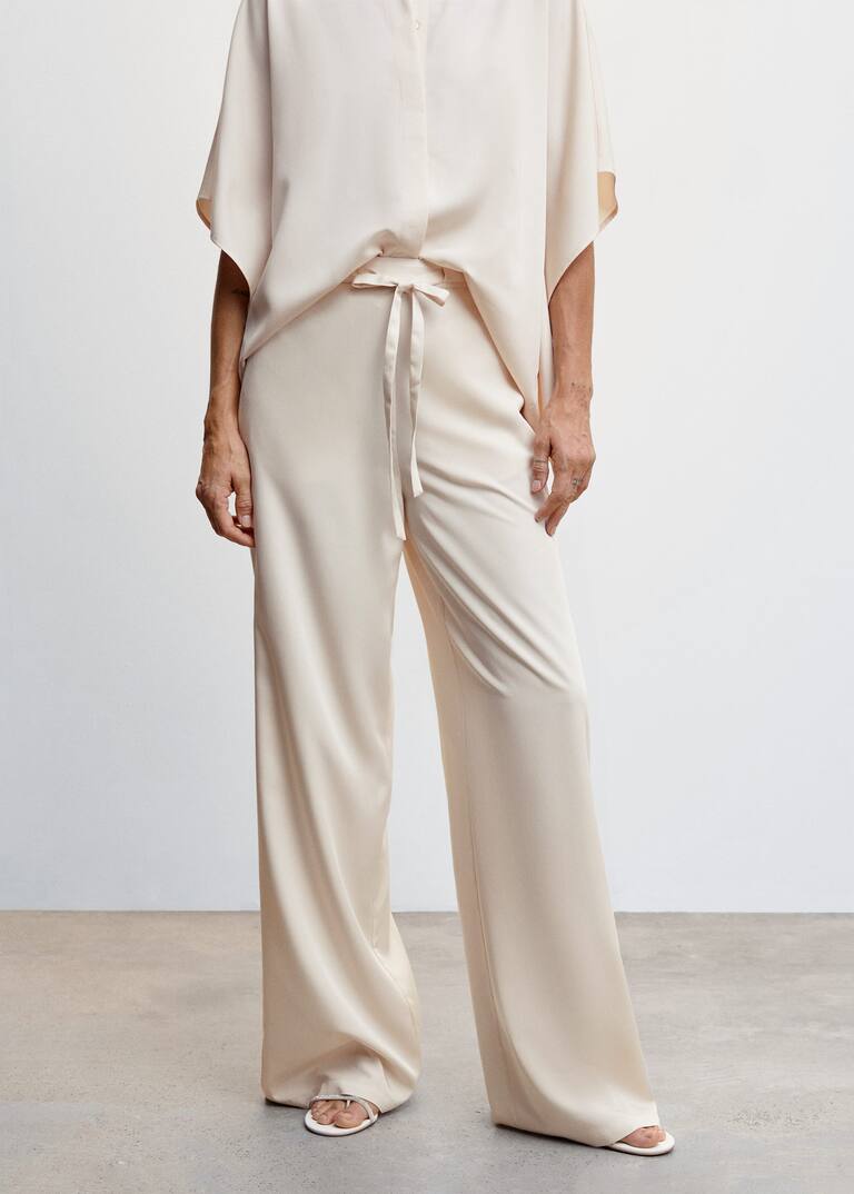 Flowy Straight Fit Trousers Women Mango United Kingdom