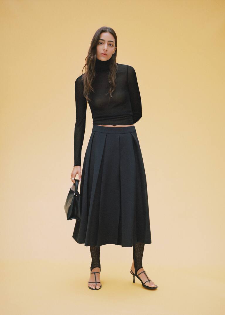 Pleated Midi Skirt Women Mango Usa