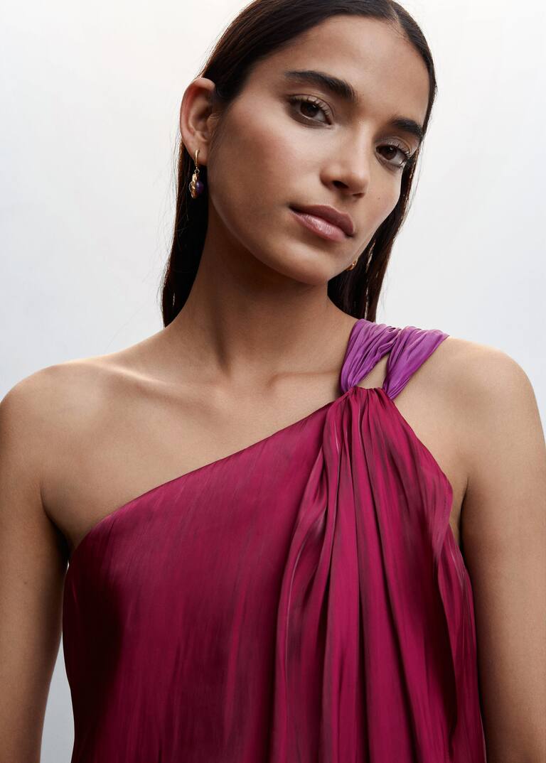 Asymmetrical Satin Dress Women Mango United Kingdom