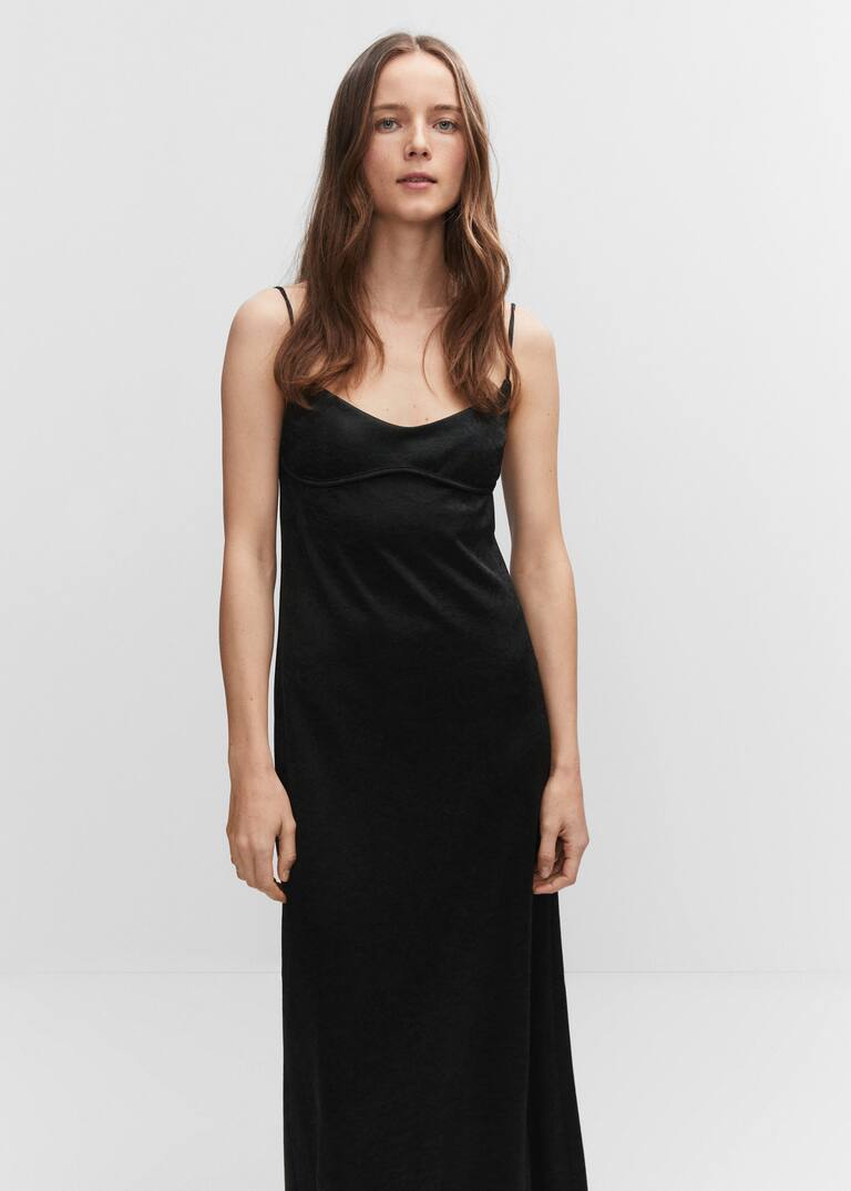 Long Back Slit Dress Woman Mango India